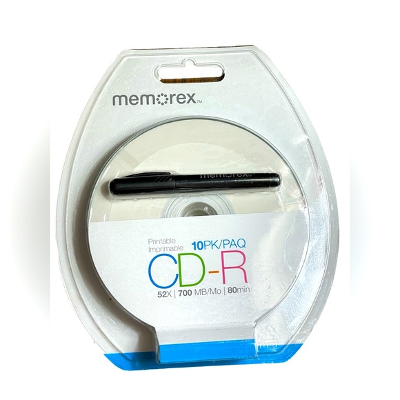Memorex | Media | Memorex Printable Imprimable Cdr Disc Set 80 Minute 52x 700 Mb Mo Recordable ...